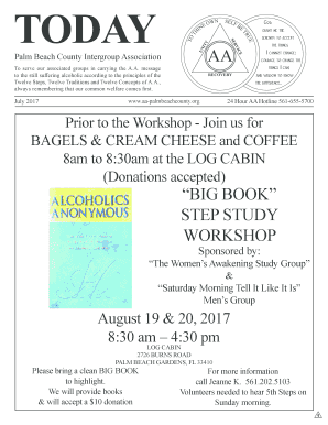 Fillable Online big book step study workshop - Palm Beach County ...