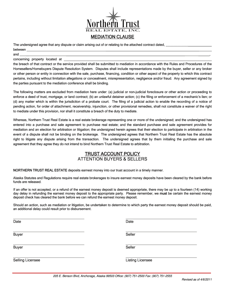 Fillable Online Example of an Alternative Dispute Resolution ...