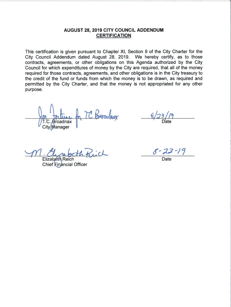 Fillable Online ADDENDUM TO OFFICIAL STATEMENT Dated August 1, 2019 ...