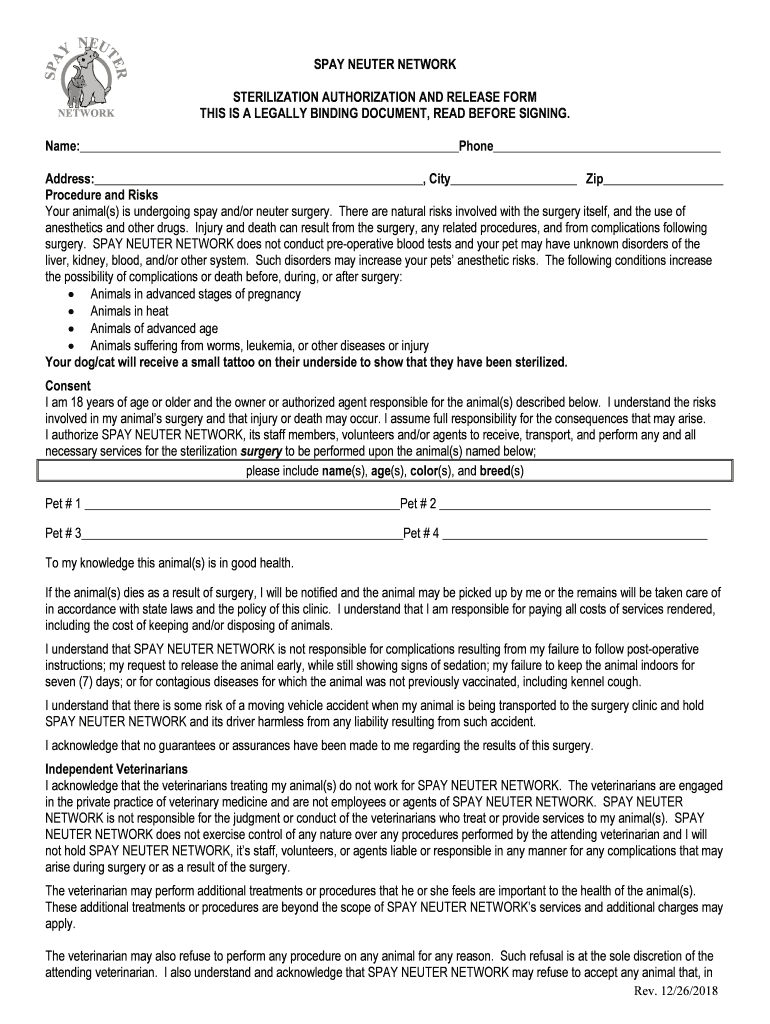 Fillable Online SNN Surgery Authorization Form Fax Email Print - pdfFiller