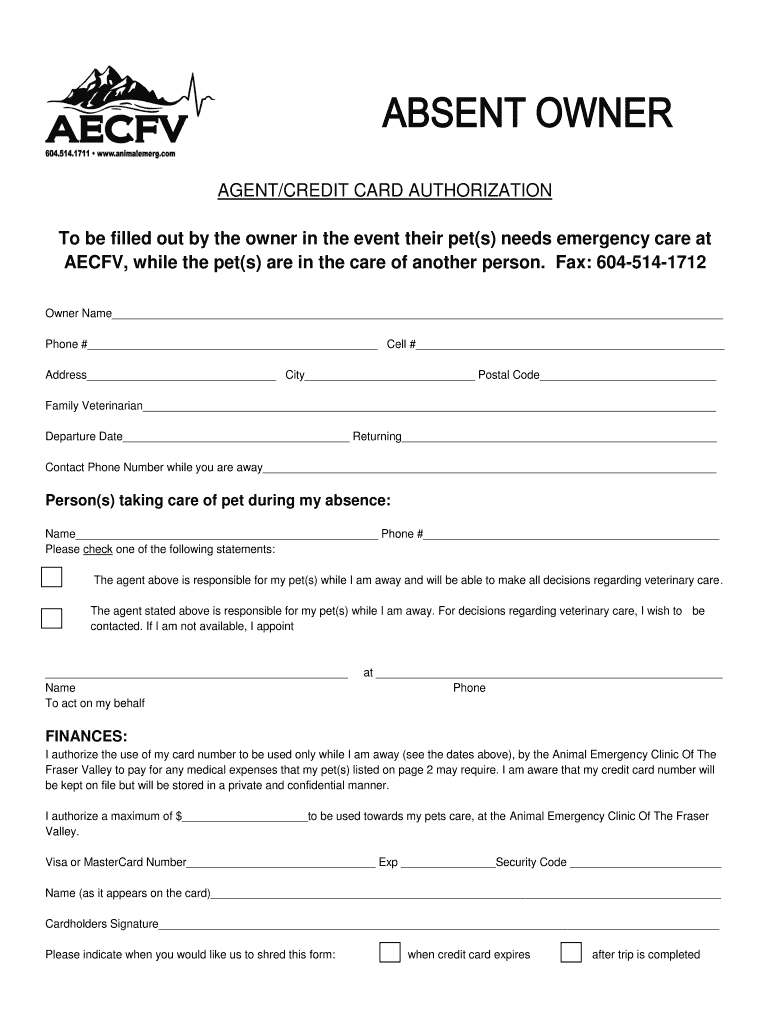 Fillable Online Advanced Directive Pet Care Authorization Fax Email ...