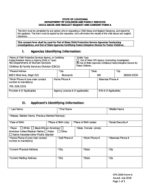 Fillable Online DCFS Secretary Appearance RequestDepartment of Children ...