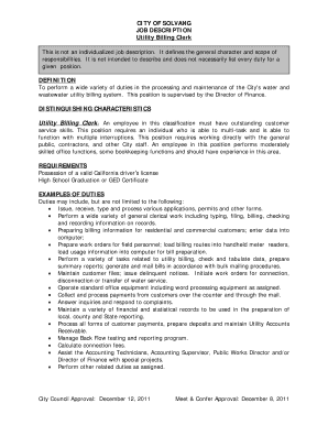 Fillable Online EXAMPLES OF DUTIES DISTINGUISHING CHARACTERISTICS JOB ...