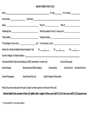 Fillable Online Market Rabbit Hutch Card - canr.msu.edu Fax Email Print ...