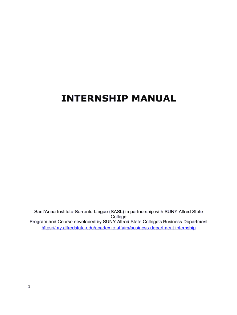 Fillable Online SASL Internship Manual Fax Email Print - pdfFiller