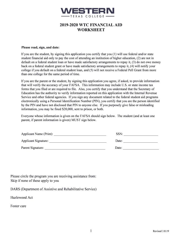 Fillable Online WTC Worksheet Fax Email Print - pdfFiller