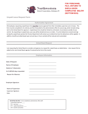 Fillable Online Unpaid Leave Request Form Fax Email Print - pdfFiller