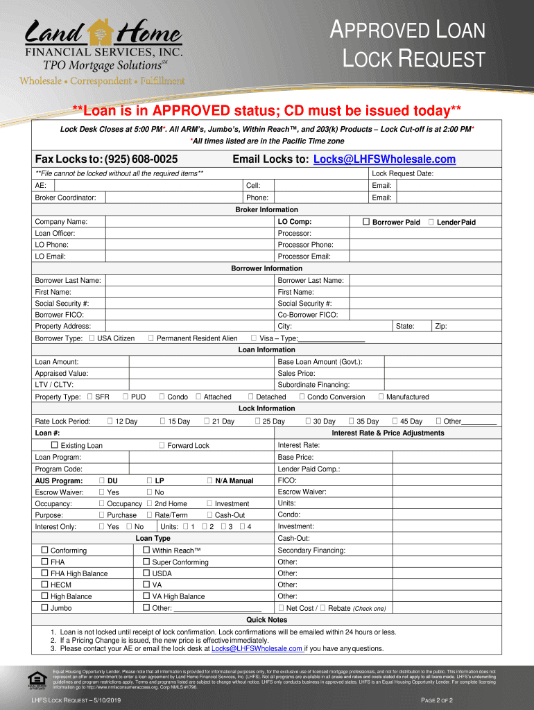 Fillable Online The Revised Loan Estimate: Changed Circumstances and ...
