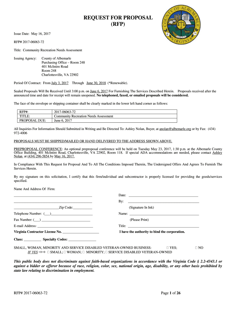 Fillable Online ftp albemarle Title: Community Recreation Needs Assessment Fax Email Print ...