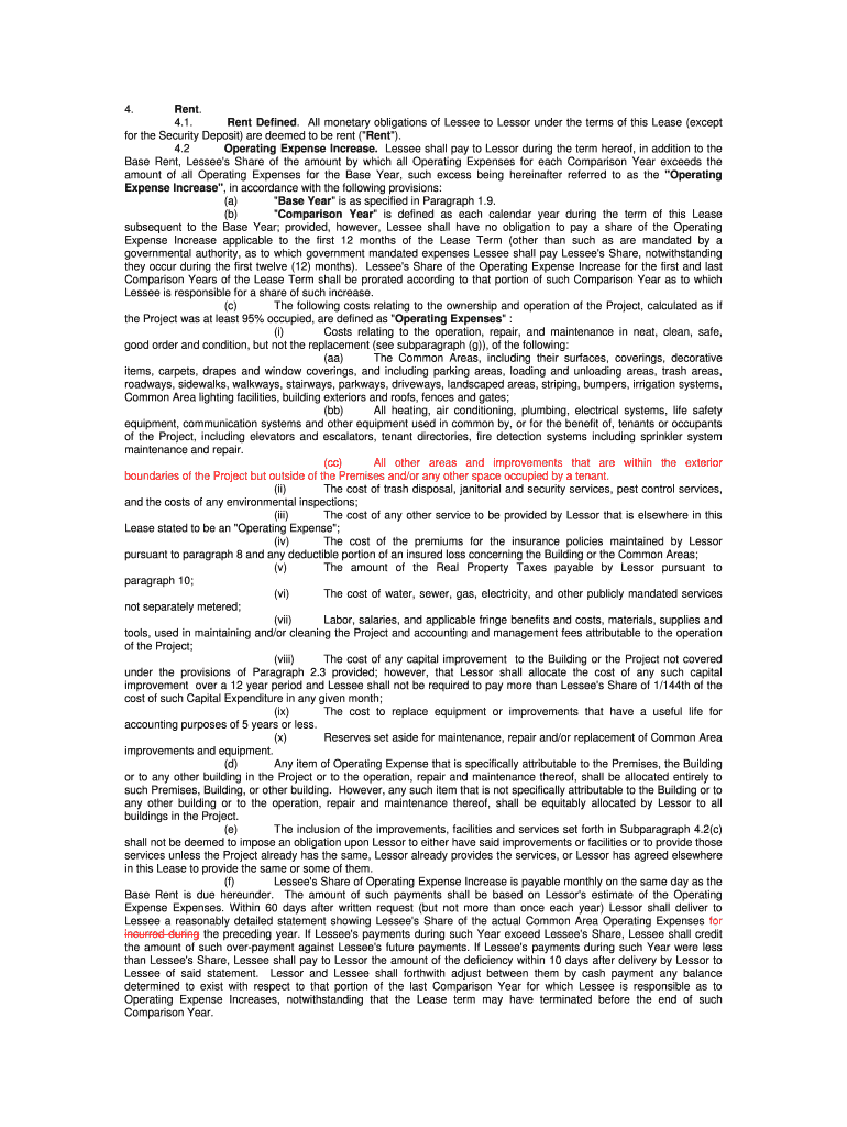 Fillable Online AIR Lease Multi-Tenant Lease Gross Lease Terms ...