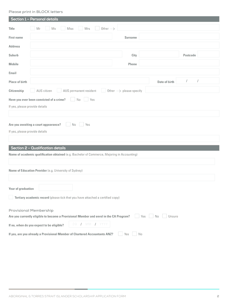 Fillable Online Aboriginal & Torres Strait Islander Fax Email Print ...