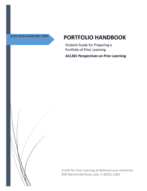 Fillable Online PORTFOLIO HANDBOOK. Student Guide for Preparing a ...