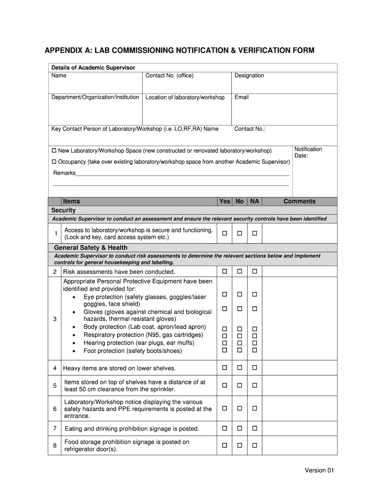 Fillable Online APPENDIX F: LABORATORY DECOMMISSIONING NOTIFICATION ...