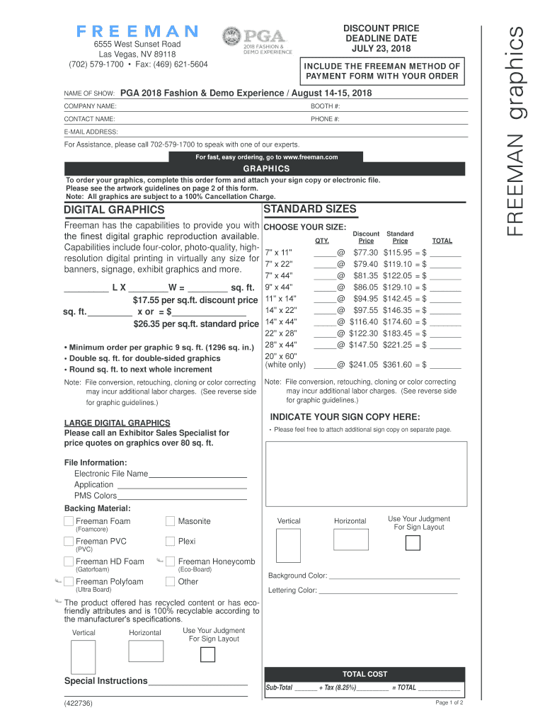 Fillable Online DIGITAL GRAPHICS STANDARD SIZES Fax Email Print - pdfFiller