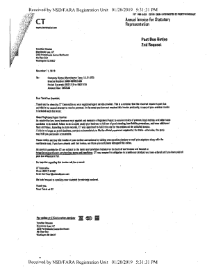 Fillable Online CT Annual Invoice for Statutory Representation Fax ...