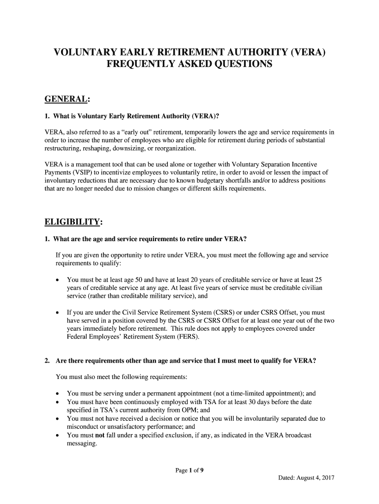 Fillable Online FREQUENTLY ASKED QUESTIONS ABOUT EARLY RETIREMENT Fax ...