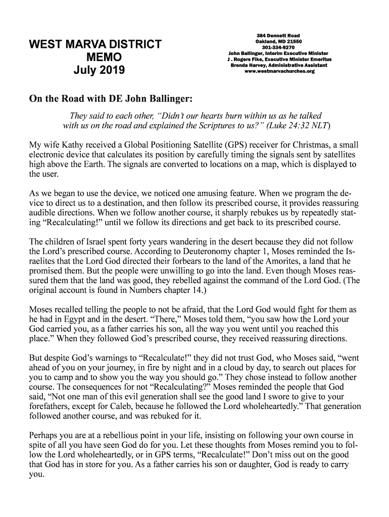 Fillable Online 384 Dennett Road WEST MARVA DISTRICT Oakland, MD 21550 ...