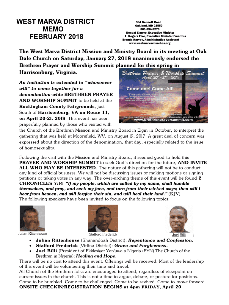 Fillable Online west marva district memo february 2018 - the West Marva ...