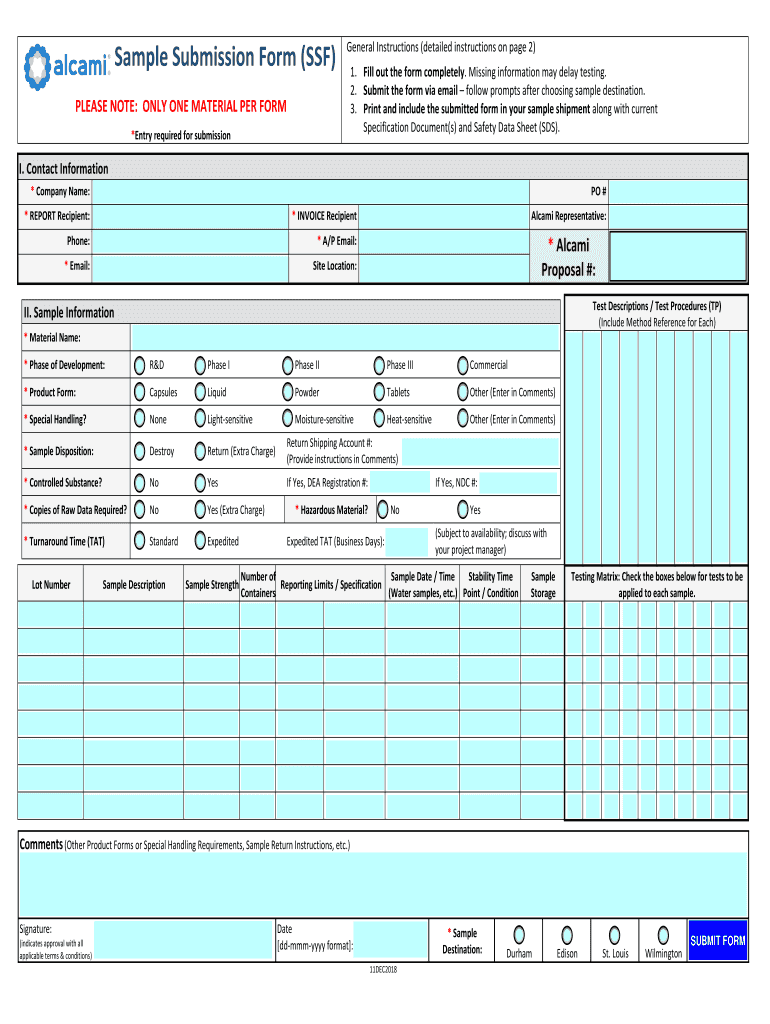 Fillable Online Sample Submission Instructions and Form - Eagle ...