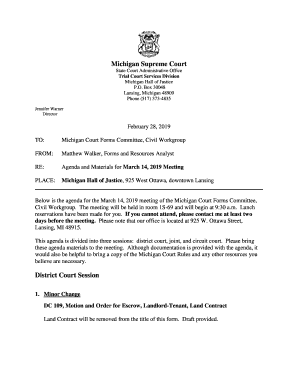 Fillable Online courts michigan Michigan Court Forms Committee, Civil ...