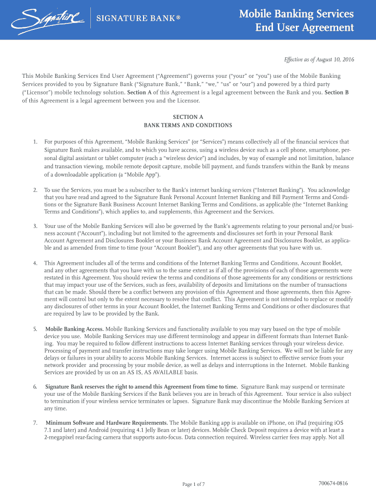 Fillable Online Equity Bank Mobile Banking Service Agreement (Addendum ...