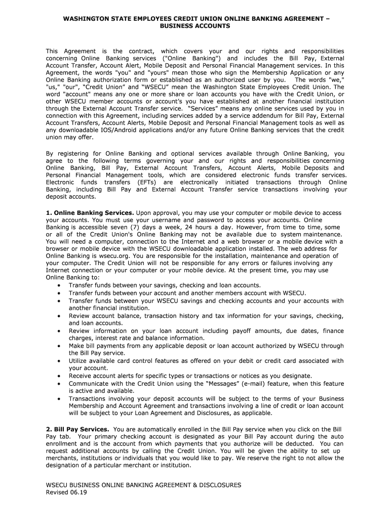 Fillable Online Business Online Banking Agreement. Business Online ...