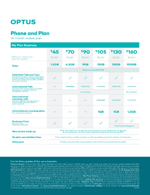 Fillable Online Phone and Plan - Yes Crowd - Optus Fax Email Print ...