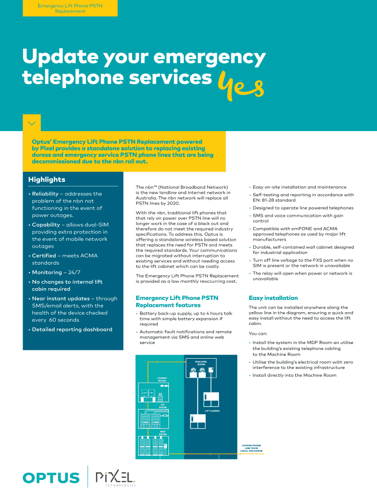 Fillable Online Emergency Lift Phone PSTN Replacement.pdf - Optus Fax ...
