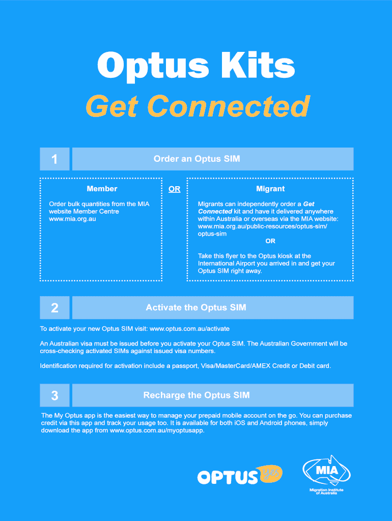 Fillable Online Activate or replace your SIM card - Optus Fax Email ...