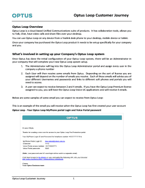 Fillable Online End User Customer Journey - Optus Loop Support - Your ...