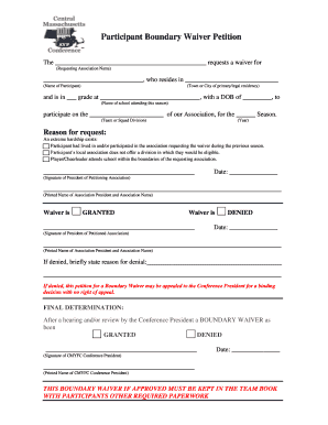 Fillable Online LOS ANGELES COUNTY POP WARNER WAIVER/RELEASE REQUEST ...