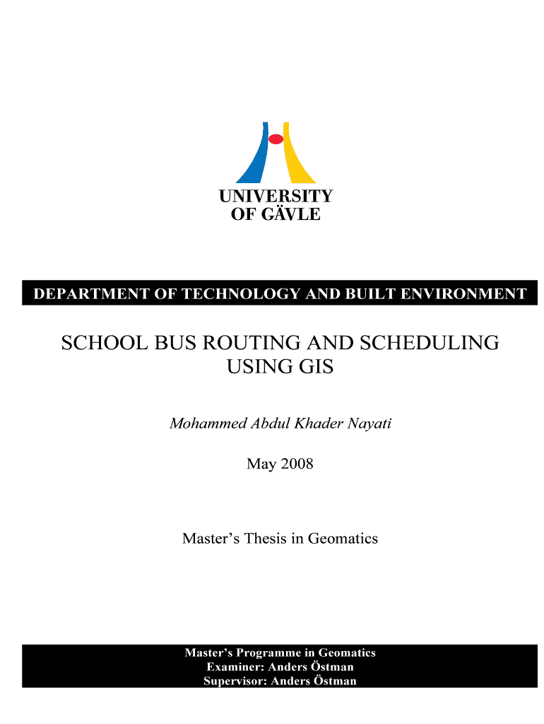 Fillable Online citeseerx ist psu School Bus Routing and Scheduling ...