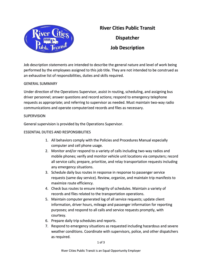 Fillable Online Public Safety Dispatcher II (Lateral Only) - Government ...