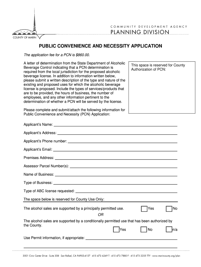Fillable Online Public Convenience and Necessity Application Fax Email ...