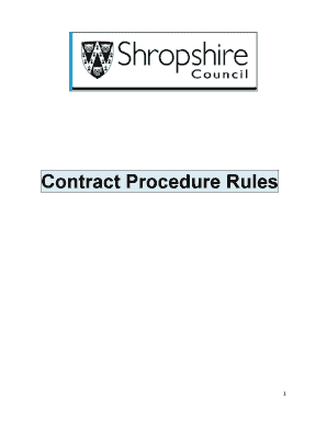 Fillable Online Contract Procedure Rules - Shropshire Council Fax Email ...
