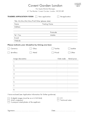 Fillable Online TRADERS APPLICATION FORM Fax Email Print - pdfFiller