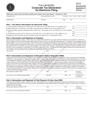 Fillable Online Fillable Online mass Form M-8453 Individual Income Tax ...