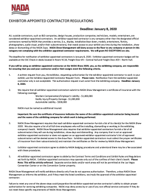 Fillable Online Exhibitor Appointed Contractor Request Form - ATD Show ...