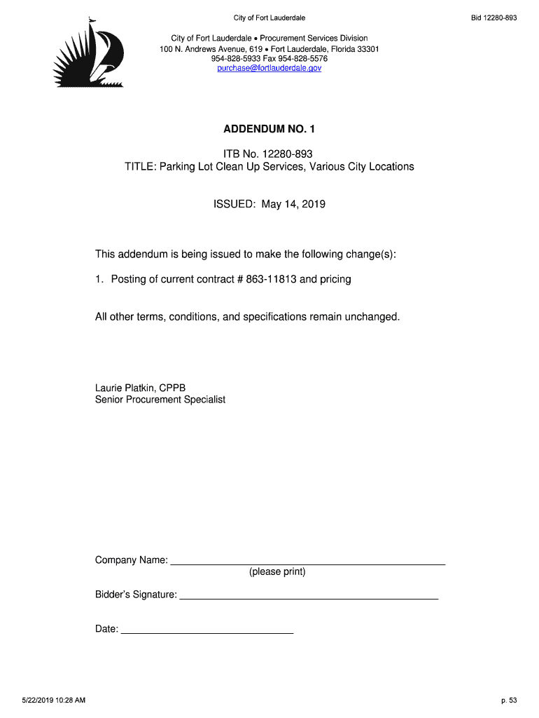 Fillable Online Parking Lot Clean Up Services, Various City Locations ...