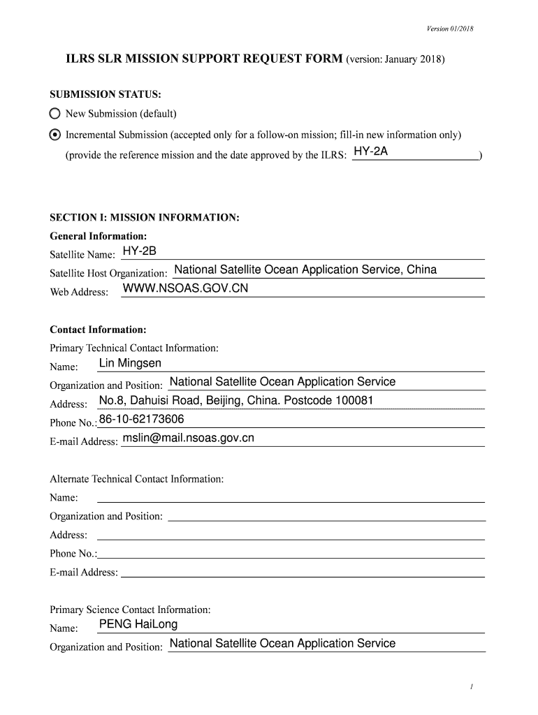 Fillable Online Fillable Online ILRS SLR MISSION SUPPORT REQUEST FORM ...