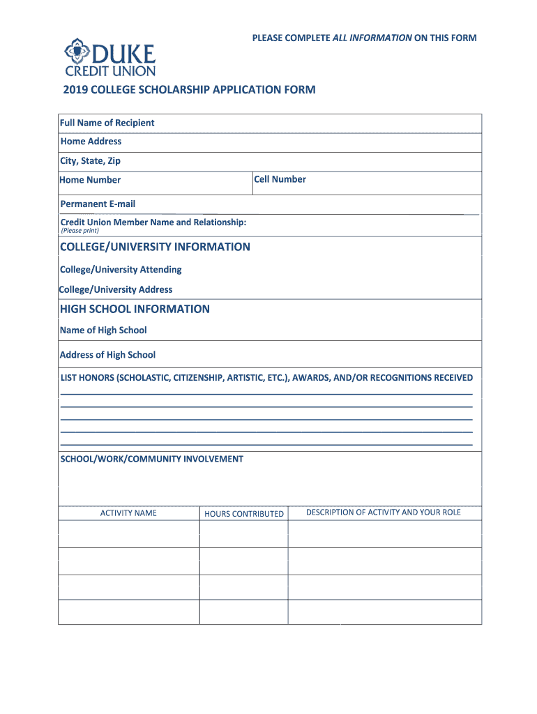 Fillable Online Duke University Federal Credit Union fully supports the ...