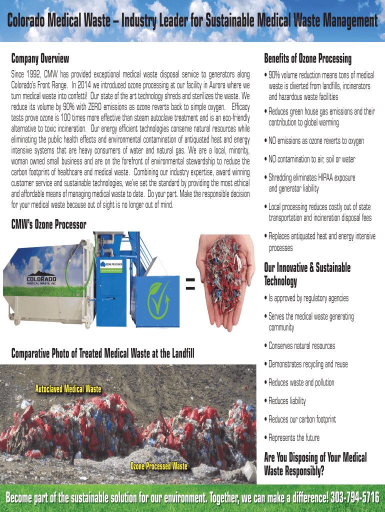 Fillable Online Colorado Medical Waste Industry Leader for Sustainable ...
