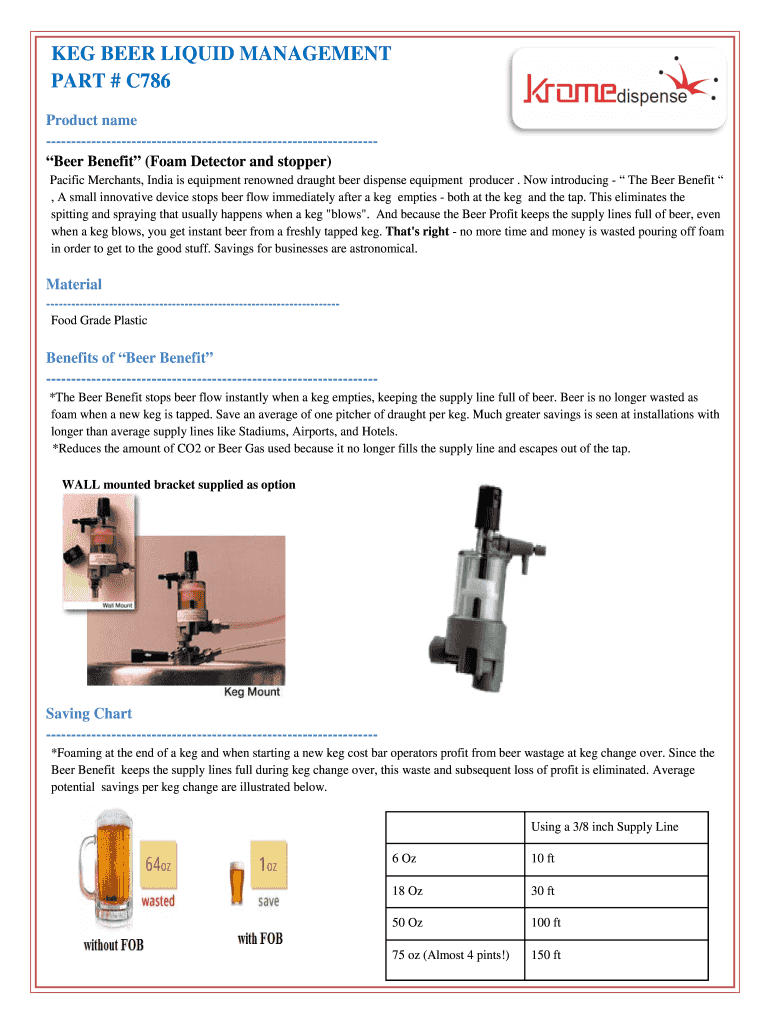 Fillable Online Keg Beer FOBs & Draft Beer Liquid Management Fax Email ...
