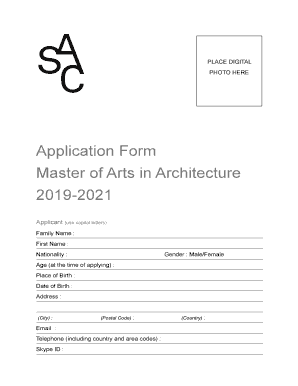 Fillable Online sac staedelschule SAC Application Form2019 Fax Email ...