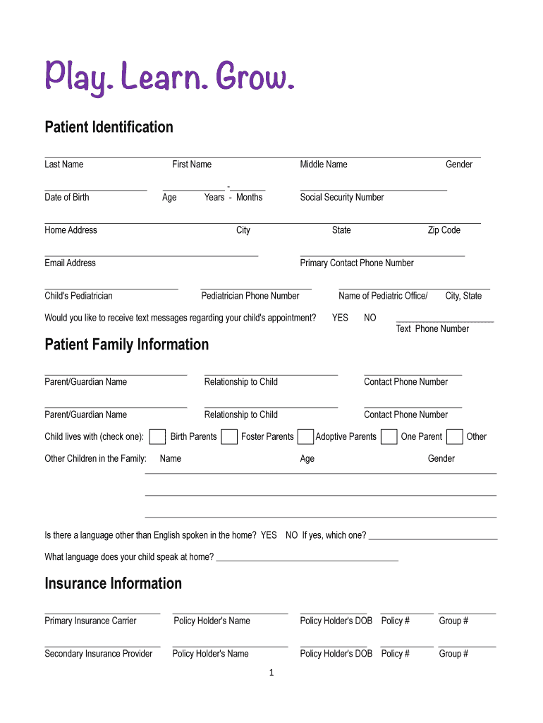 Fillable Online TheraPlay Intake Forms Fax Email Print - pdfFiller