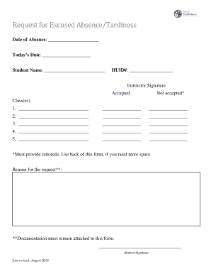 Fillable Online pharm hamptonu Request for Pre-Planned Excused Absence ...