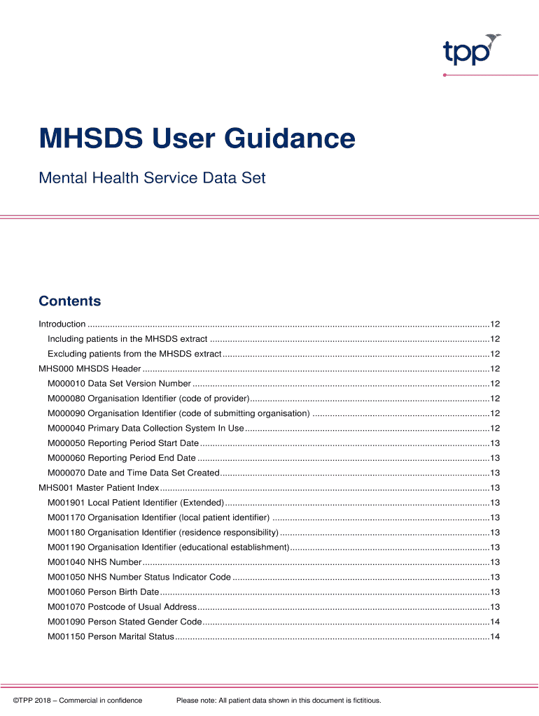 Fillable Online MHSDS User Guidance - Amazon S3 Fax Email Print - pdfFiller