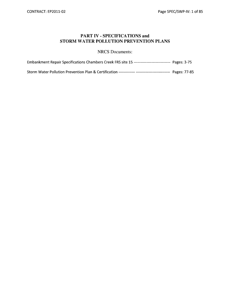 Fillable Online Storm Water Pollution Prevention Plan (TEMPLATE) - NRCS ...