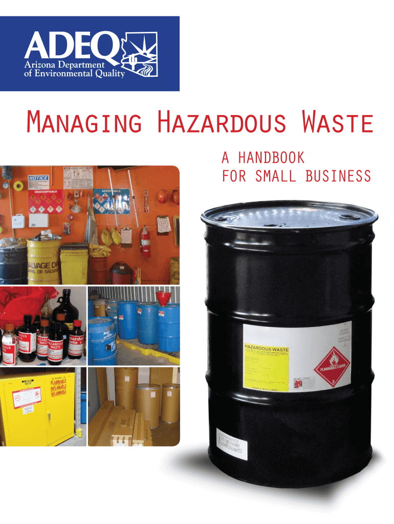Fillable Online Managing Hazardous Waste: A Guide for Small ... - EPA ...