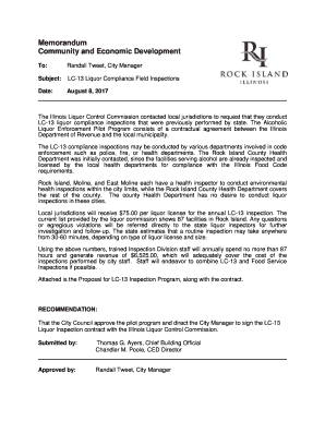 Fillable Online LC-13 Liquor Compliance Field Inspection Report - Local ...